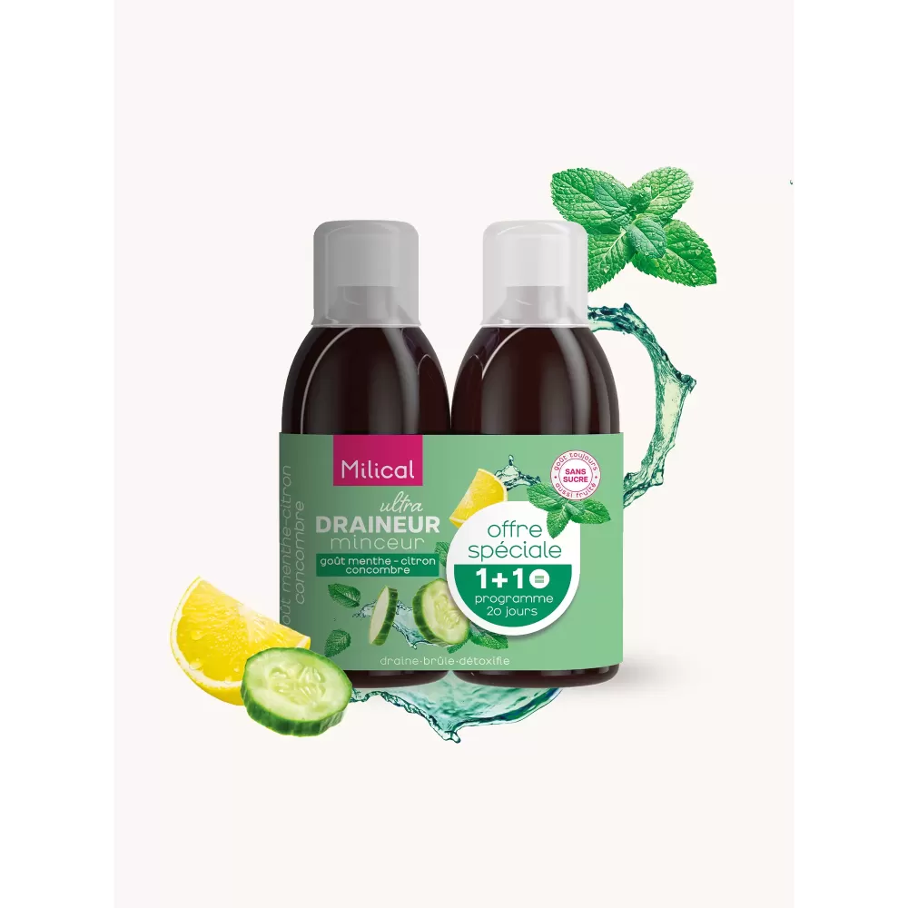 Milical : Draineur Minceur Efficace Saveur Menthe Citron Concombre